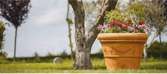 Monacis Vase en polymère Monacis double bord festonné Impruneta Ø90 (90X72h)