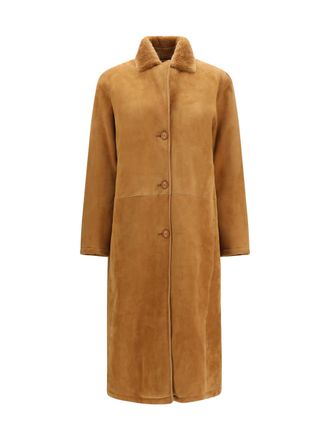 S.W.O.R.D 6.6.44 Womens Leather Shearling Coat Camel Calf Jacket