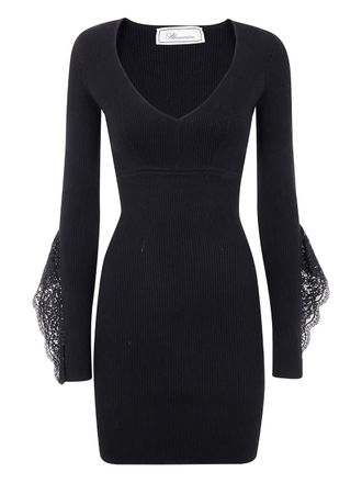 Blumarine robe courte en maille c&ocirc;tel&eacute;e - Noir