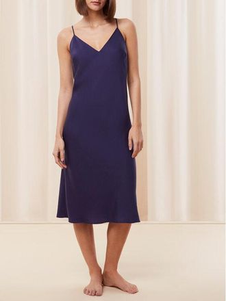 Triumph Nachthemd Silky Sensuality 10216557 Dunkelblau Regular Fit
