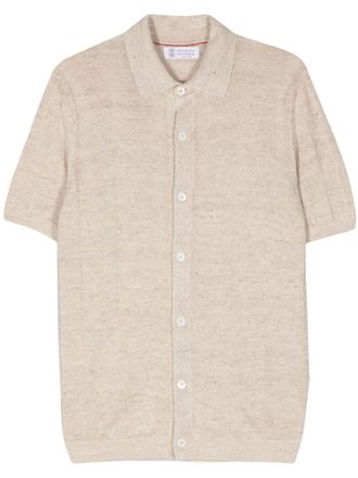 Brunello Cucinelli Fein gestricktes Hemd - Nude