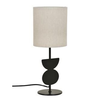 Corep Lampe de chevet métal et tissu ETHNIKA H39cm. (Noir)