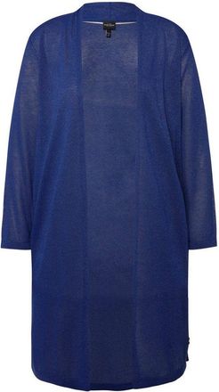 Ulla Popken Langjacke Long-Strickjacke Glitzer Stehkragen V-Ausschnitt