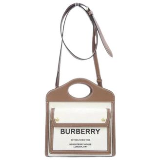 Burberry Pre-owned Cuir sacs-main - Femme - Pre-owned - Beige - Taille: ONE Size