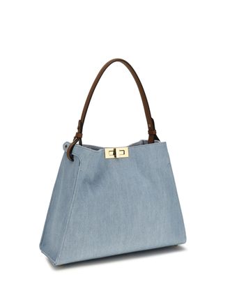 Fendi Womens Medium Way Handbag Denim Ch+sellier+os Cotton; Polyester Handbags Hand Bags