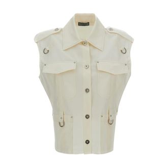 Durazzi Milano Femme, Vestes, Beige, Taille: 38 FR Flap-pocket Shirt