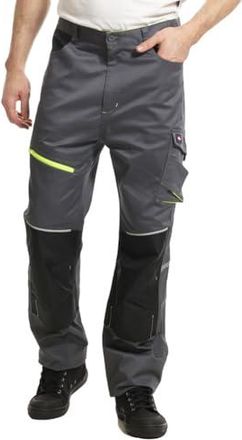 Lee Cooper Mens Hi Vis Detail Stretch Holster Cargo Work Trouser Pantalon dutilité Professionnelle, Gris/Noir, 34W / 31L Homme