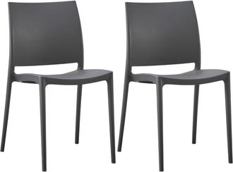Clp 2er Set Gartenstühle Meton dunkelgrau