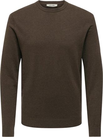 Only & Sons Herren Onsloui Reg 12 Mel Crew Knit Noos, Coffee Bean, XXL EU