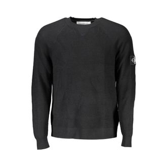 Calvin Klein Eleganter Schwarzer Wollpullover - Rundhalsausschnitt - - Knitwear - Herren - Schwarzk - 2XL