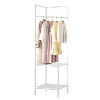 Generico Aus Metall f&uuml;r Kleidung: Stehend, Eckaufbewahrung, platzsparend, robust, f&uuml;r Waschk&uuml;che, Schlafzimmer, Flur, mit Metallrahmen