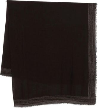 Faliero Sarti Tücher & Schals - Textured Black Scarf With Fringed Edges - Gr. unisize - in Schwarz - für Damen
