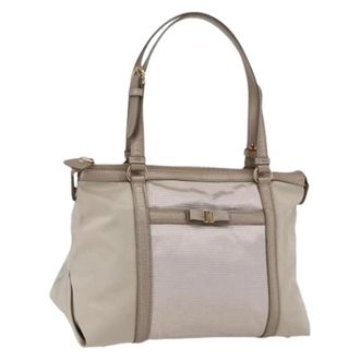 Ferragamo Sac &agrave; main en nylon Pre-owned - Femme - Pre-owned - Beige - Taille: ONE Size
