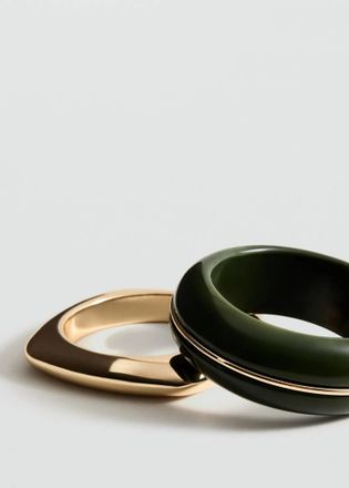 Mango Lot bracelets rigides combin&eacute;s or - Femme - Taille unique - MANGO