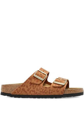Birkenstock sandales Arizona &agrave; imprim&eacute; animalier - Marron