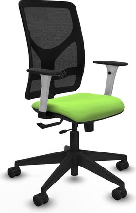 Piqueras y Crespo Gepolsterter Schreibtischstuhl mit wei&szlig;en und schwarzen Armlehnen, h&ouml;henverstellbare Lendenwirbelst&uuml;tze, ausgestattet mit Syncro/Traslack und Schneide