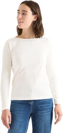 Cecil 3228657 T-Shirt à Structure côtelée, Vanilla White, XXL Femmes