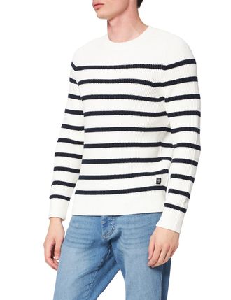 Marc O'Polo Herren 021602560240 Pullover, Wei&szlig; (Lily White 102), Medium (Herstellergr&ouml;&szlig;e: M)