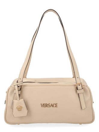 Versace Womens Shoulder Bag Versace Tag Ivory Lamb Leather