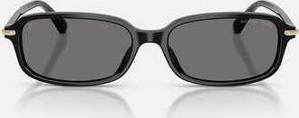 Michael Kors lunettes de soleil rectangulaires polaris&eacute;es &agrave; verres gris en noir