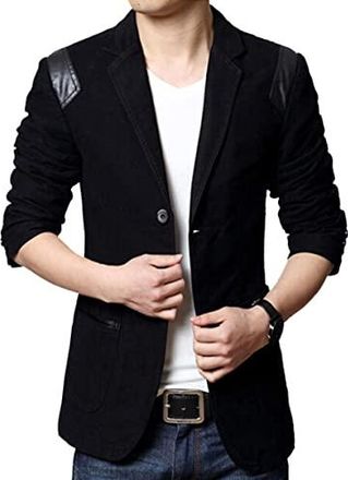 ORANDESIGNE Blazer Homme Slim Fit avec Deux Boutons Classique Veste Couleur Unie Veste de Costume Inormel Blazer Revers Cranté Elégant Blazer Classique pour Maria
