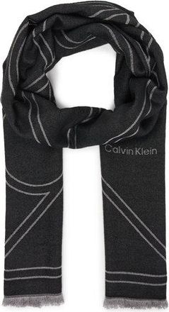 Calvin Klein Schal Emblem Repeat Lw Shawl W Fringes LV04F8074G Schwarz