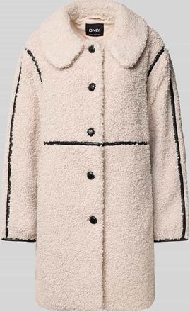 Only Regular Fit Teddy-Mantel mit Kontrststreifen Modell RUBI