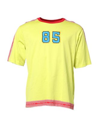 Dolce & Gabbana Mens Green Cotton 85 Patch Crew Neck T-Shirt