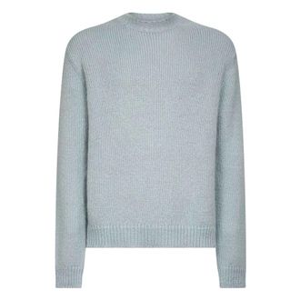 Jil Sander Pulverblauer Alpaka-Wollpullover - - Knitwear - Herren - Blau - S