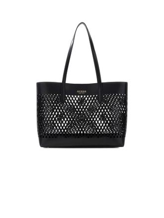 Guess Perforated Lattice Tote Bag - Black
