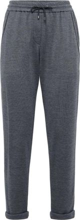 Brunello Cucinelli Femme, Pantalons, Gris, Taille: 40 FR &Eacute;l&eacute;gant Pantalon Gris en Tricot