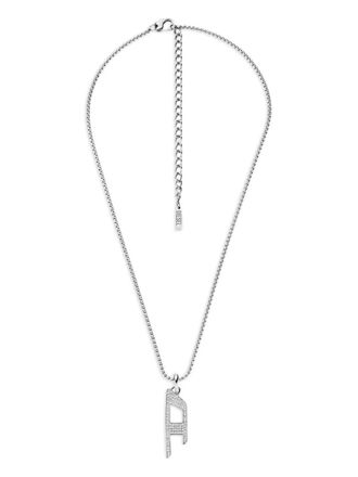 Diesel collier à ornements en cristal - Gris