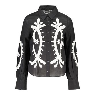 Desigual Flora Langarmshirt - - Blouses & Shirts - Damen - Schwarzk - XS