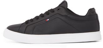 Tommy Hilfiger Herren Court Sneaker Icon aus Leder, Schwarz (Black), 40