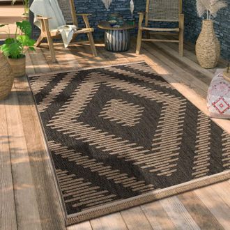 Paco Home Paco Home - Outdoor Teppich wetterfest & langlebig Modern Jute-Sisal-Optik Terrasse & Balkon 160x220 cm, Anthrazit 2