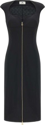 Elisabetta Franchi Robe Au Genou - Noir