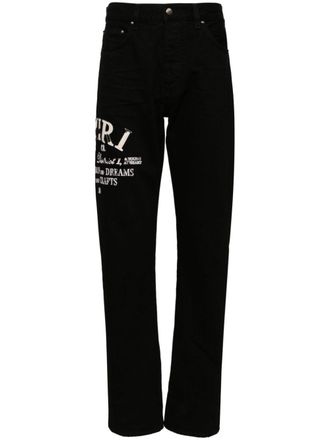Amiri jean droit &agrave; logo appliqu&eacute; - Noir