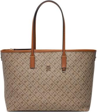 Tommy Hilfiger Handtasche Th Monoplay Leather Tote AW0AW17416 Hellbeige