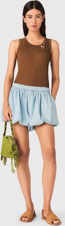 Maje Ballon-hosenrock Aus Chambray - Blau - Maje