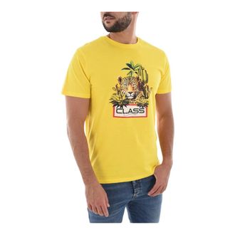 Cavalli T-shirt jaune avec logo imprim&eacute; - Homme - Tops - Jaune - Taille: M