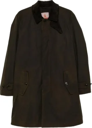 Baracuta Corduroy-collar Single-breasted Coat
