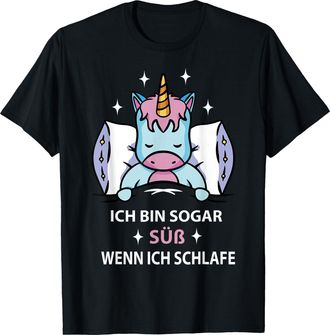 Einhorn Schlafshirt Pyjama Nachthemd Einhorn Geschenk Damen Mädchen T-Shirt