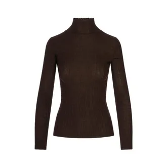 Agnona Femme, Pulls, Brun, Taille: 36 FR Col roul&eacute;s