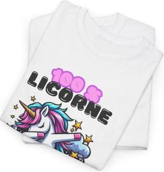 Generic T Shirt Femme 100% Licorne - Licorne Qui Dab sur Un Nuage Taille 2XL, Couleur White