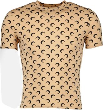 Marine Serre Homme, Tops, Beige, Taille: S Jersey Moon Top