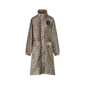 Ganni Femme, Manteaux, Brun, Taille: 44 FR Manteau Parka en Nylon L&eacute;opard