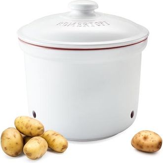 R&ouml;mertopf R&ouml;mertopf Kartoffeltopf MAXI PLUS aus Naturton, wei&szlig;, &Oslash; 26 x 25 cm, 5,5 L, bel&uuml;fteter Keramik-Vorratstopf f&uuml;r ca. 3 kg Kartoffeln & Gem&uuml;se, Unterteil 