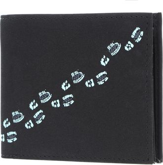 Oxmox Geldbörse New Cryptan Querscheinbörse Footsteps Print Cyan Black schwarz