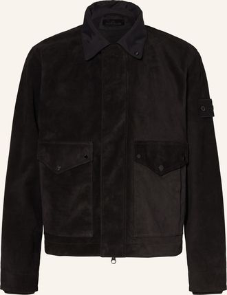 Stone Island Lederjacke Ghost schwarz