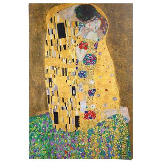 Reinders Poster, Gustav Klimt - the kiss, Wohnzimmer, Poster, Wanddeko, Room Decor, 150 gr. gl&auml;nzend Bilderdruckpapier, Gold, 91,5 x 61cm